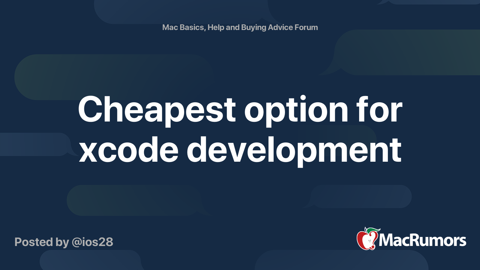 Cheapest option for xcode development | MacRumors Forums
