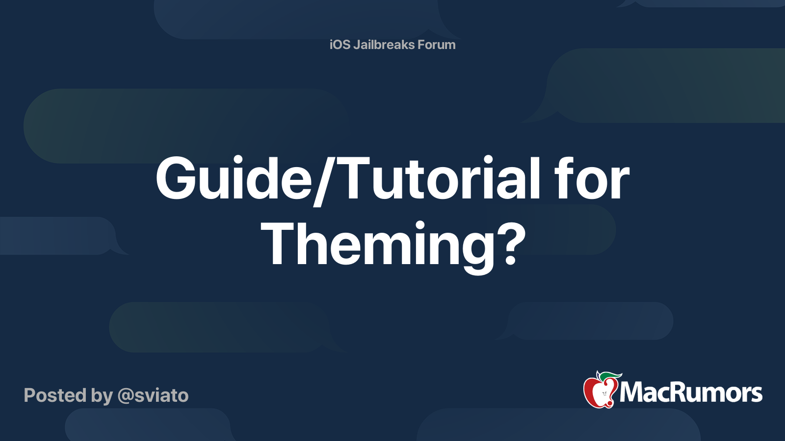 Guide/Tutorial for Theming? | MacRumors Forums