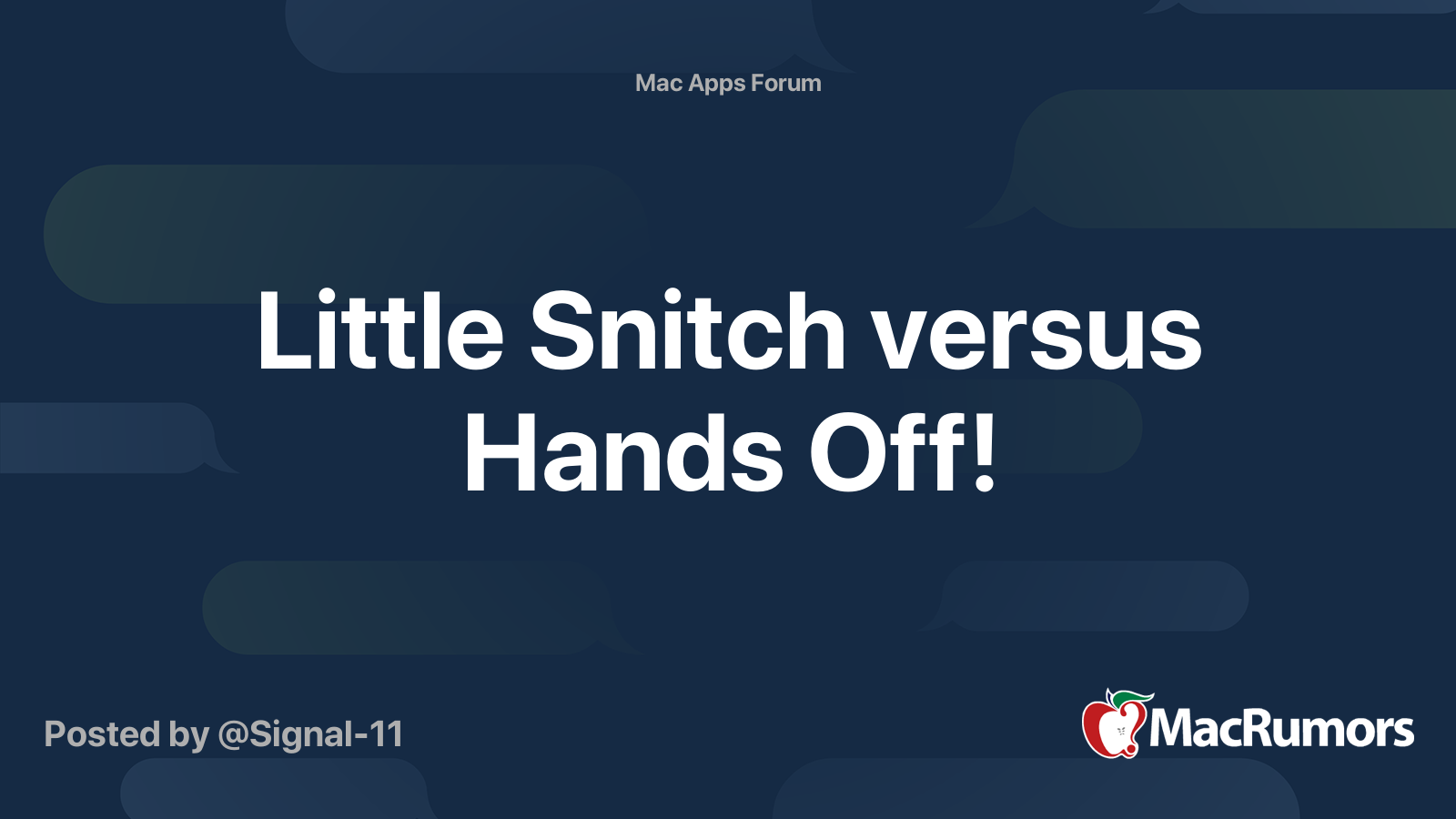 Little Snitch versus Hands Off! | MacRumors Forums