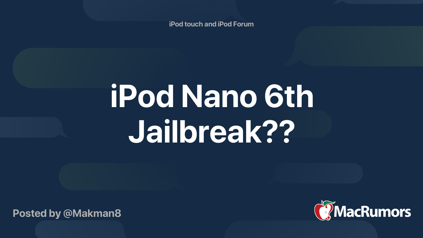 iPod Nano 6th Jailbreak?? | MacRumors Forums