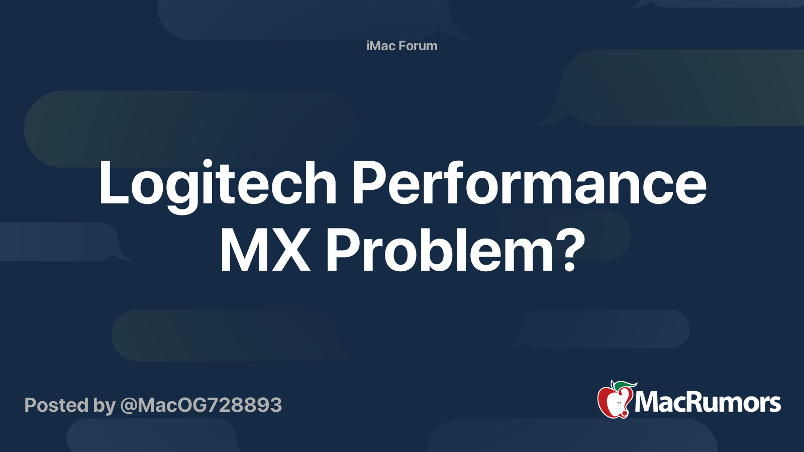 Logitech Performance MX Problem? | MacRumors Forums