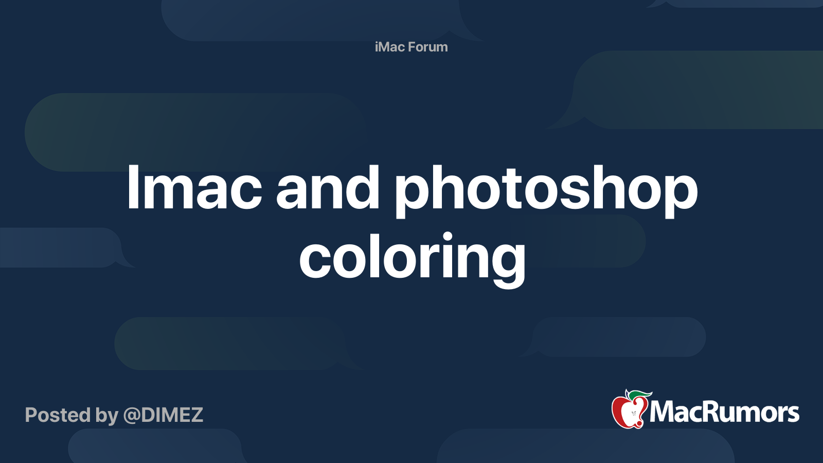 Imac and photoshop coloring | MacRumors Forums
