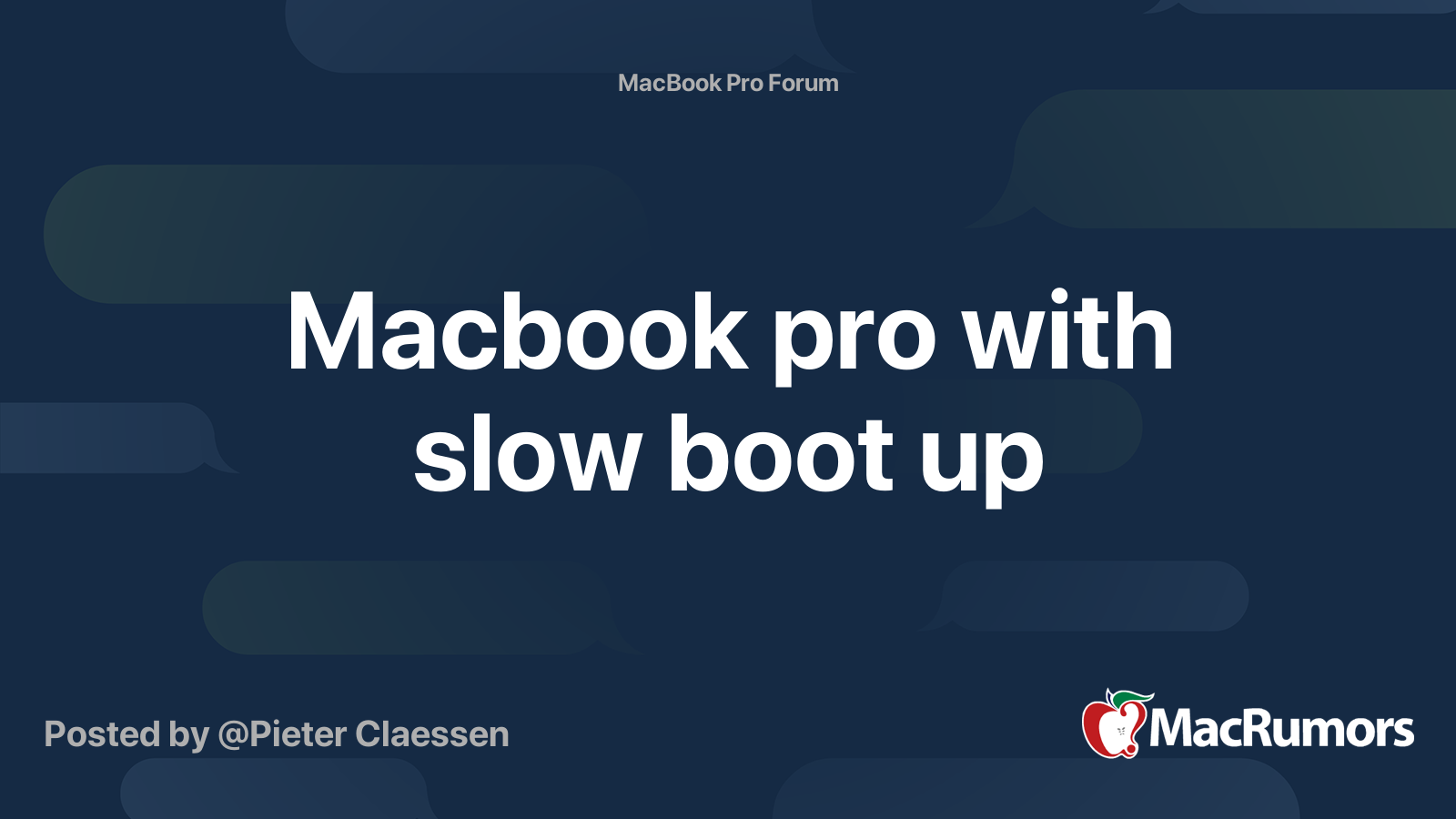 Macbook pro with slow boot up | MacRumors Forums