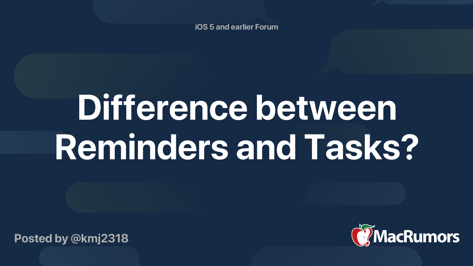 Difference between Reminders and Tasks? | MacRumors Forums