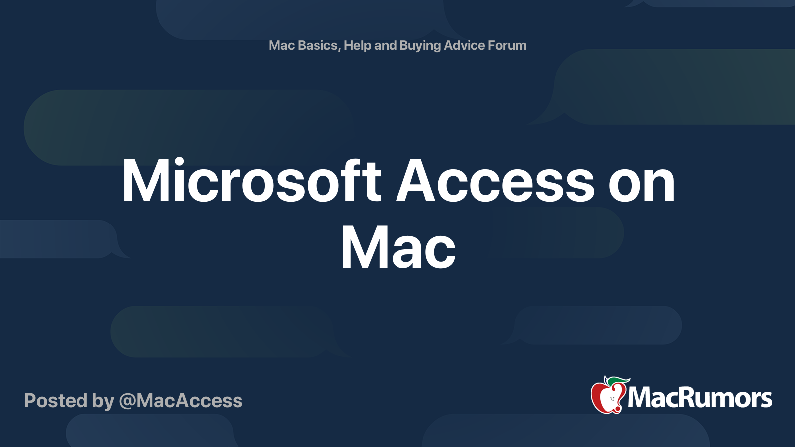 Microsoft Access on Mac | MacRumors Forums