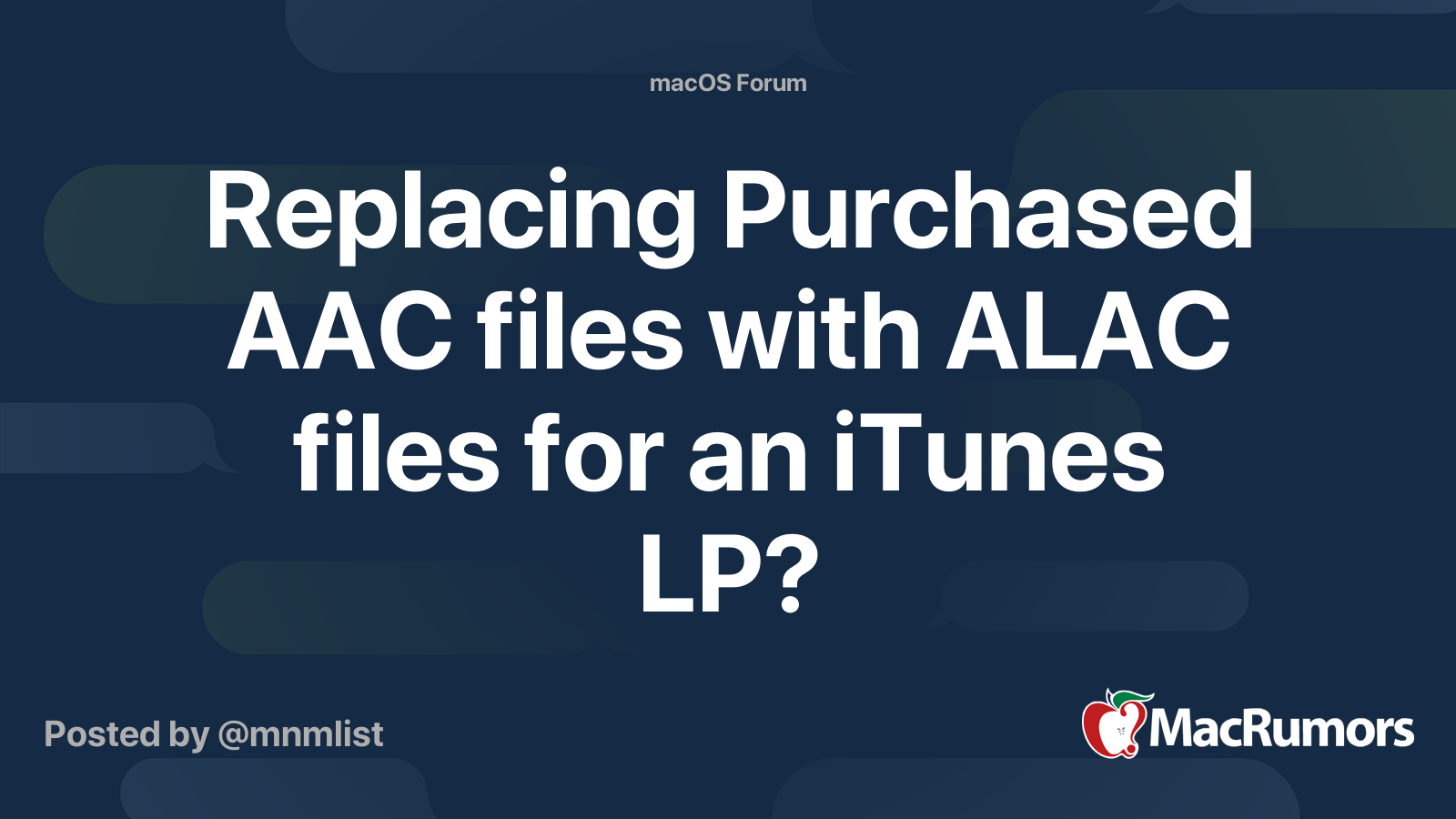 Replacing Purchased AAC files with ALAC files for an iTunes LP ...