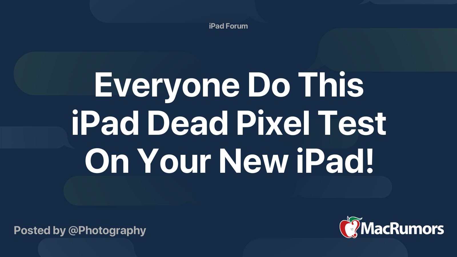 Everyone Do This iPad Dead Pixel Test On Your New iPad! | MacRumors Forums