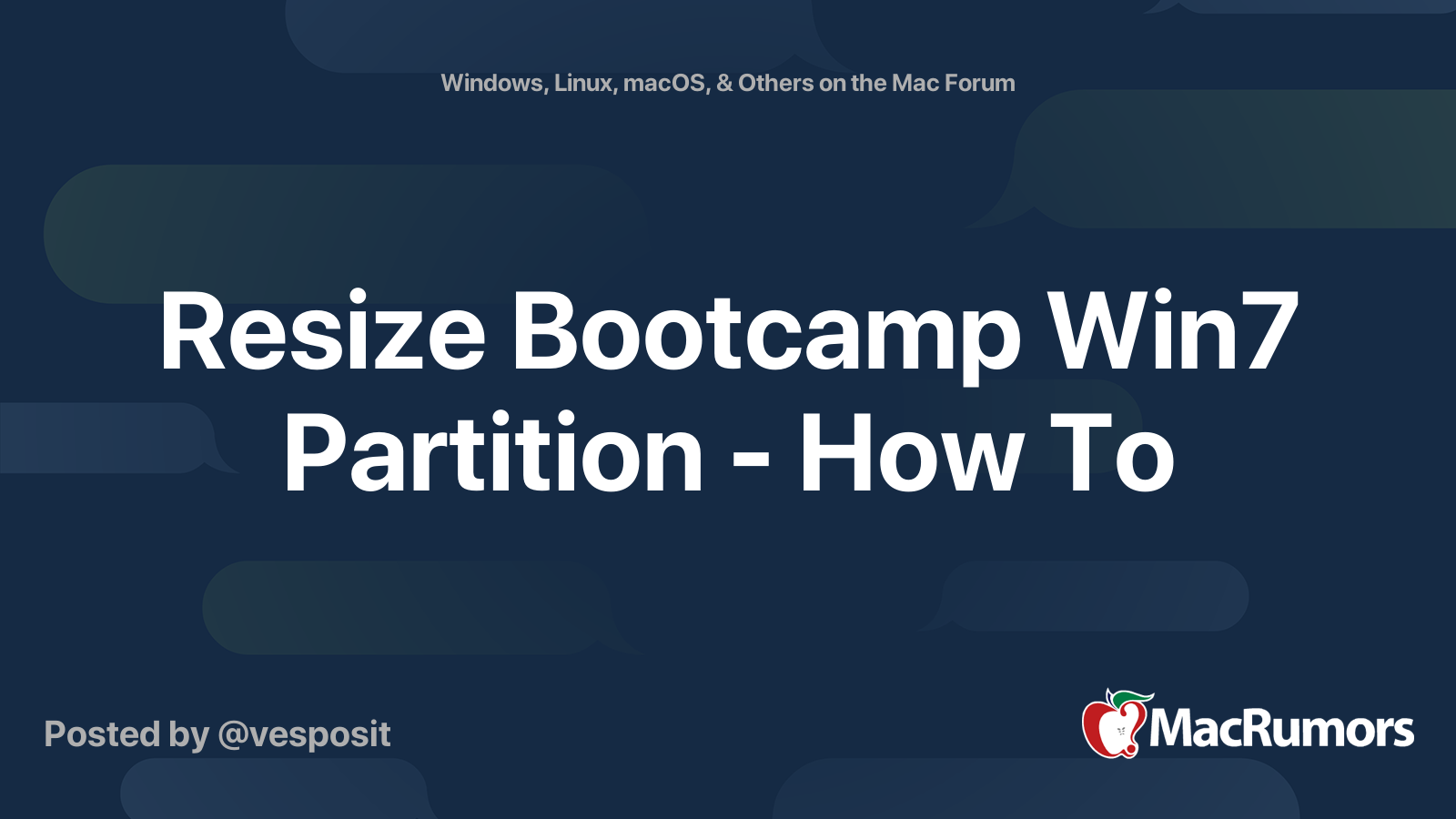 Resize Bootcamp Win7 Partition - How To | MacRumors Forums