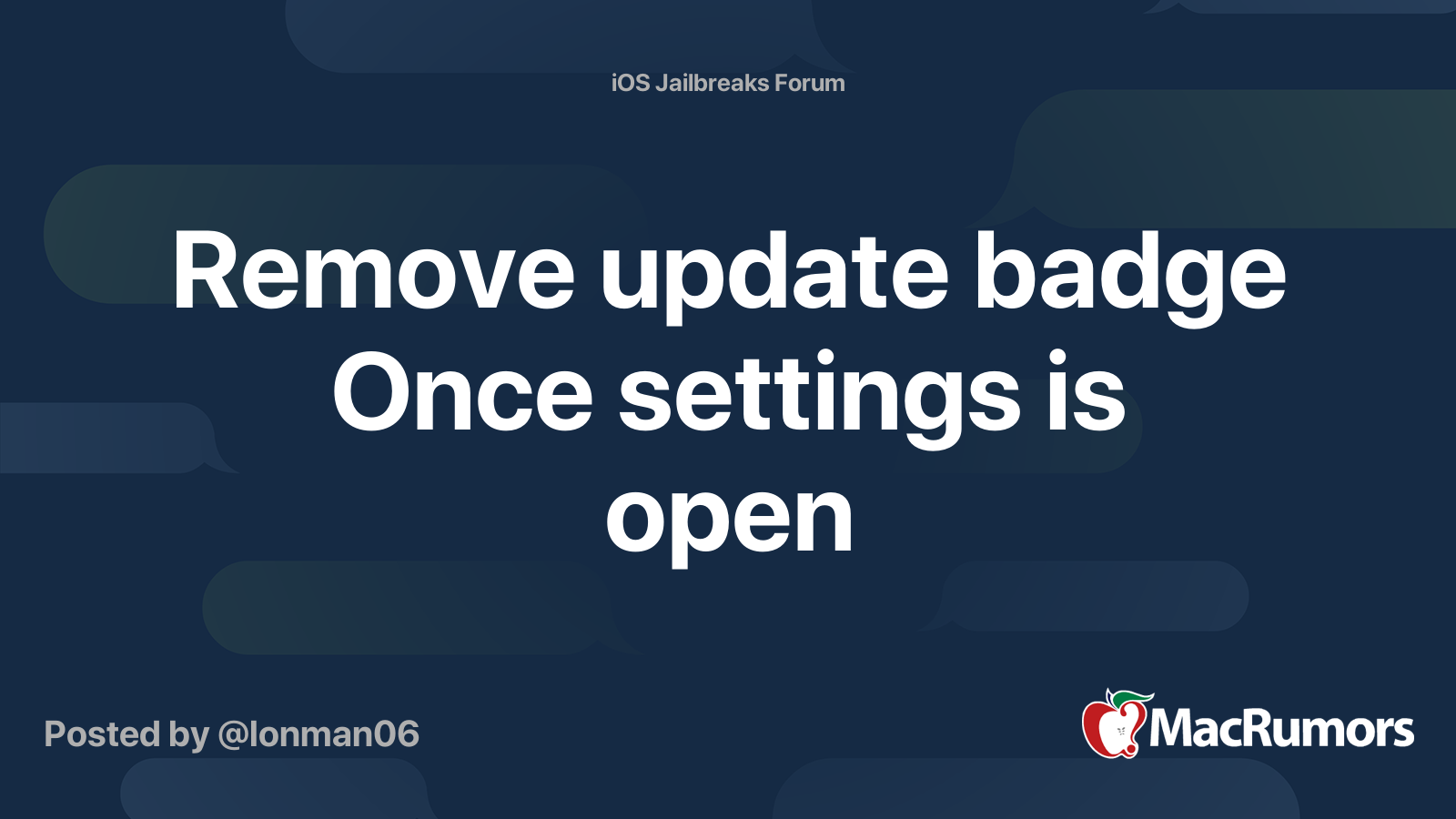 Remove update badge Once settings is open | MacRumors Forums