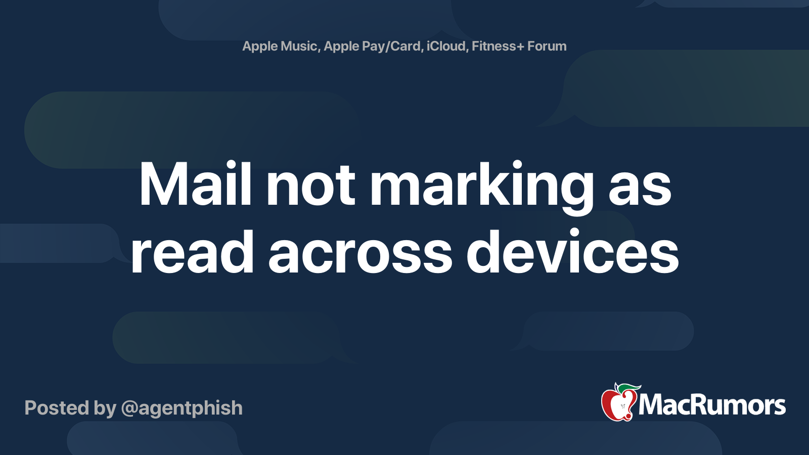 Mail not marking as read across devices | MacRumors Forums