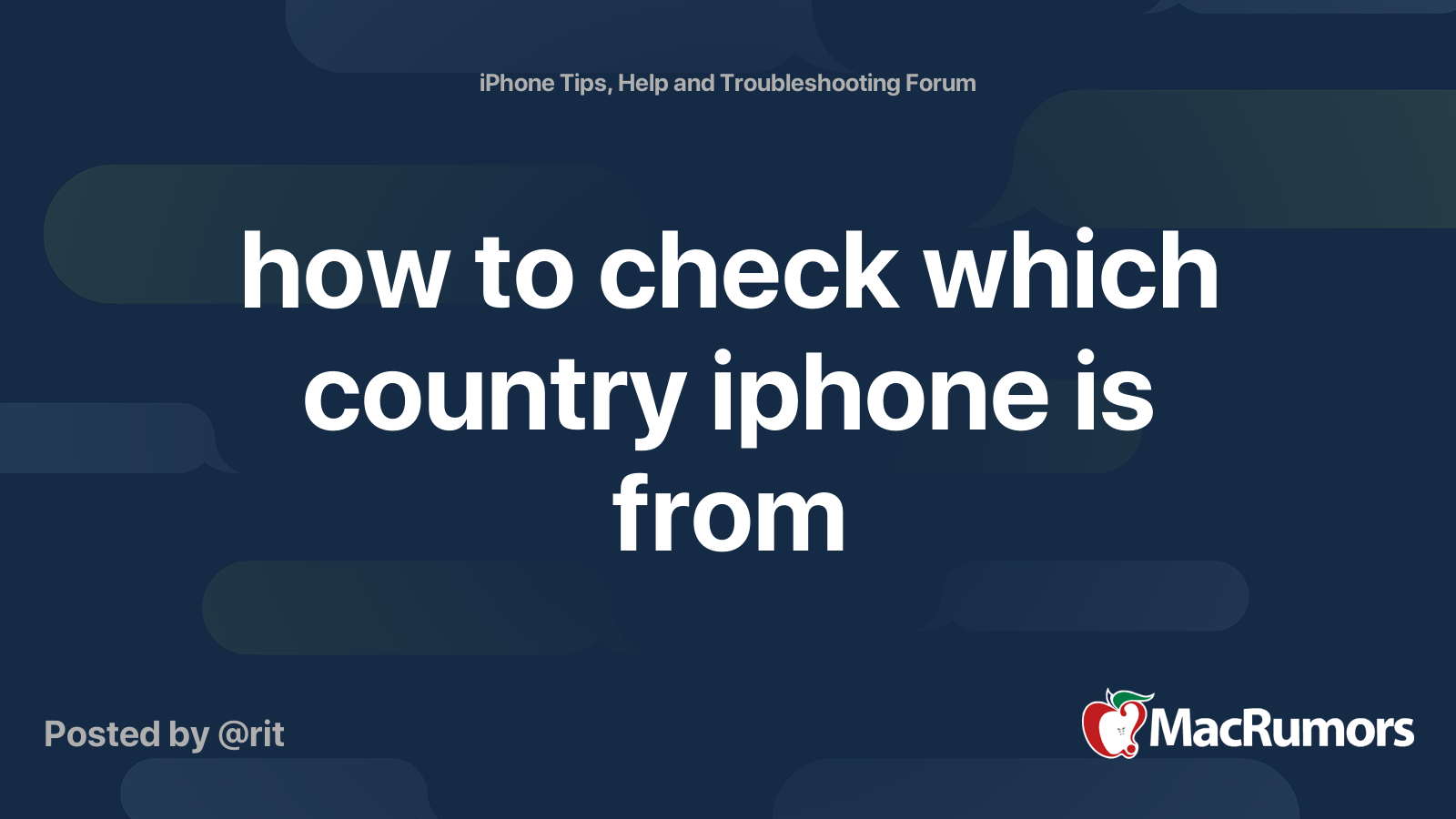 how to check which country iphone is from | MacRumors Forums