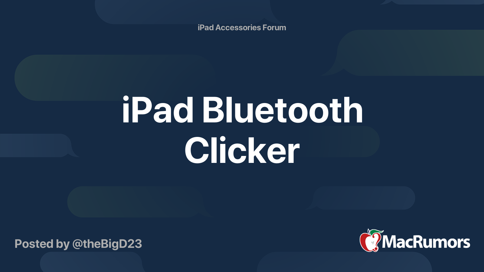 iPad Bluetooth Clicker | MacRumors Forums