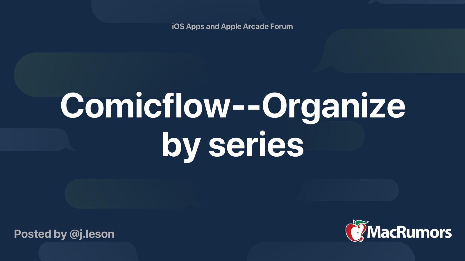 Comicflow--Organize by series | MacRumors Forums