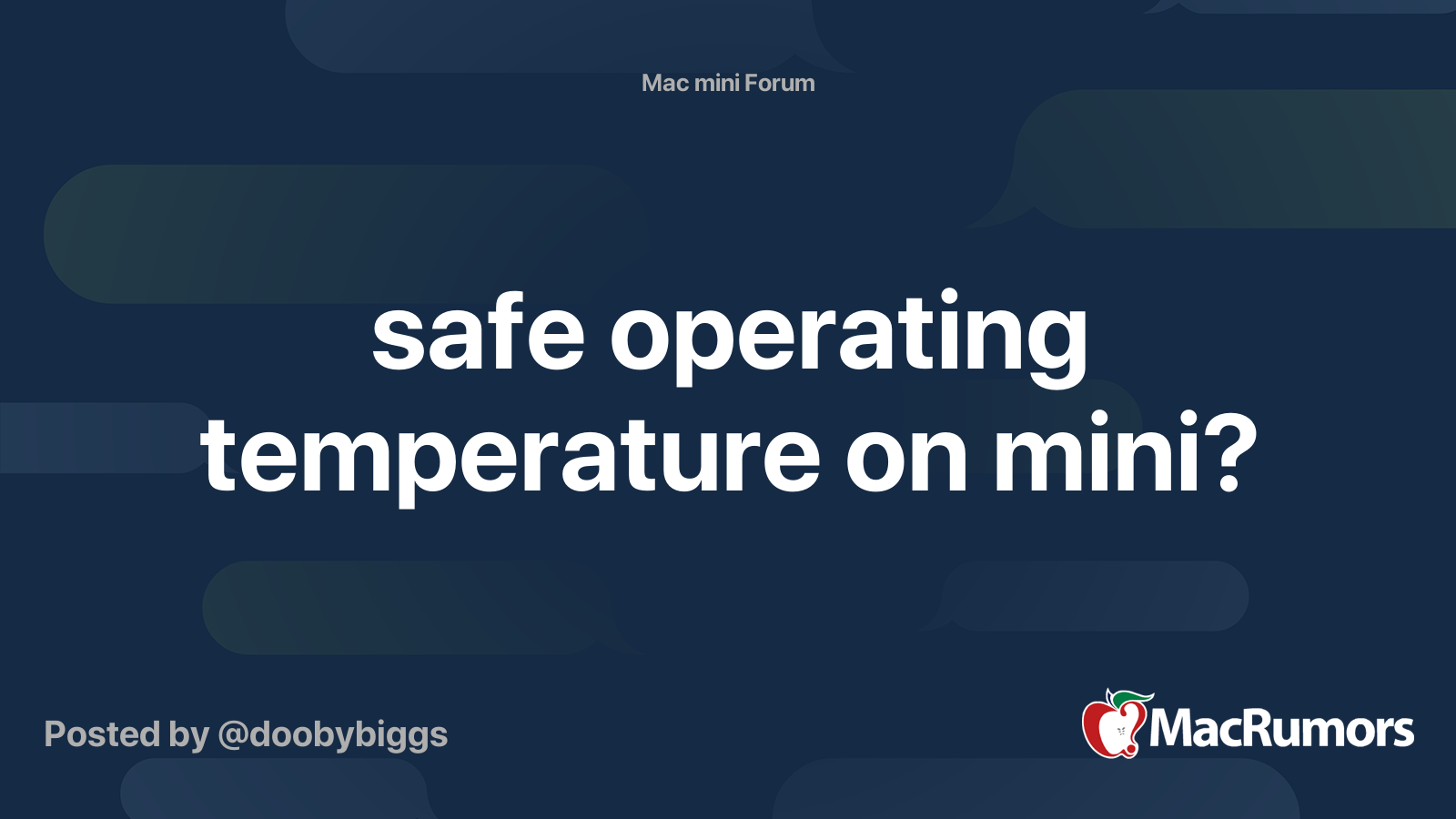 safe operating temperature on mini? | MacRumors Forums