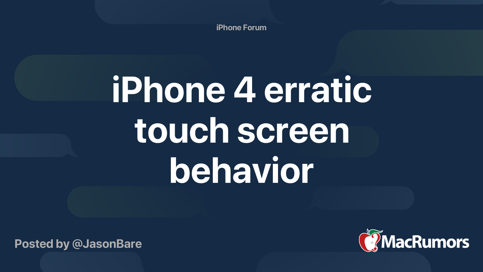iPhone 4 erratic touch screen behavior | MacRumors Forums