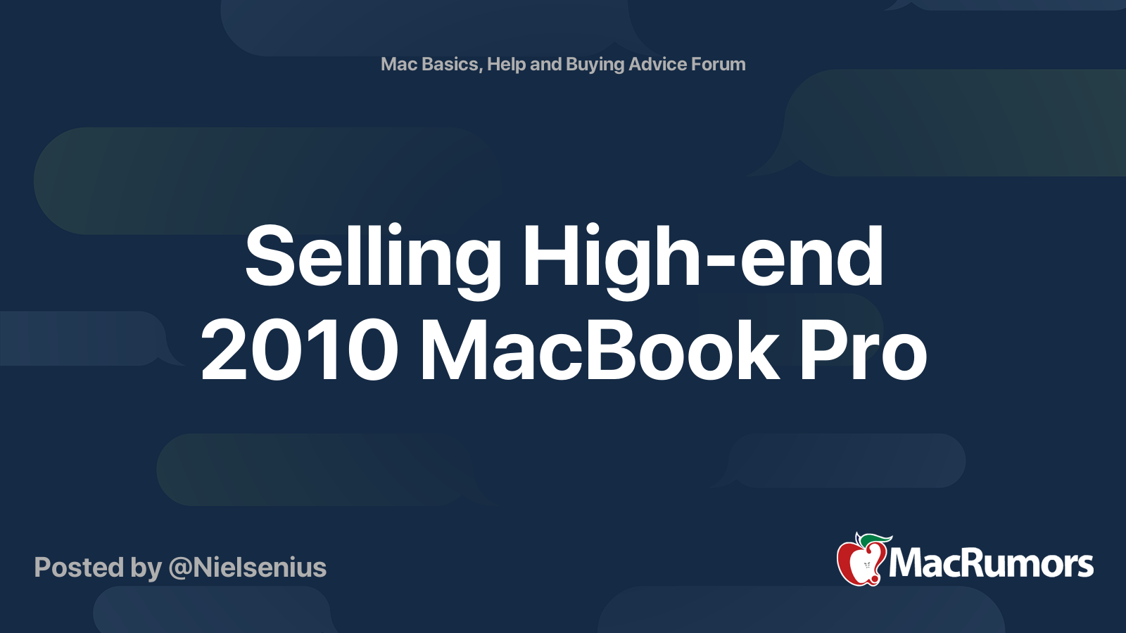Selling High-end 2010 MacBook Pro | MacRumors Forums
