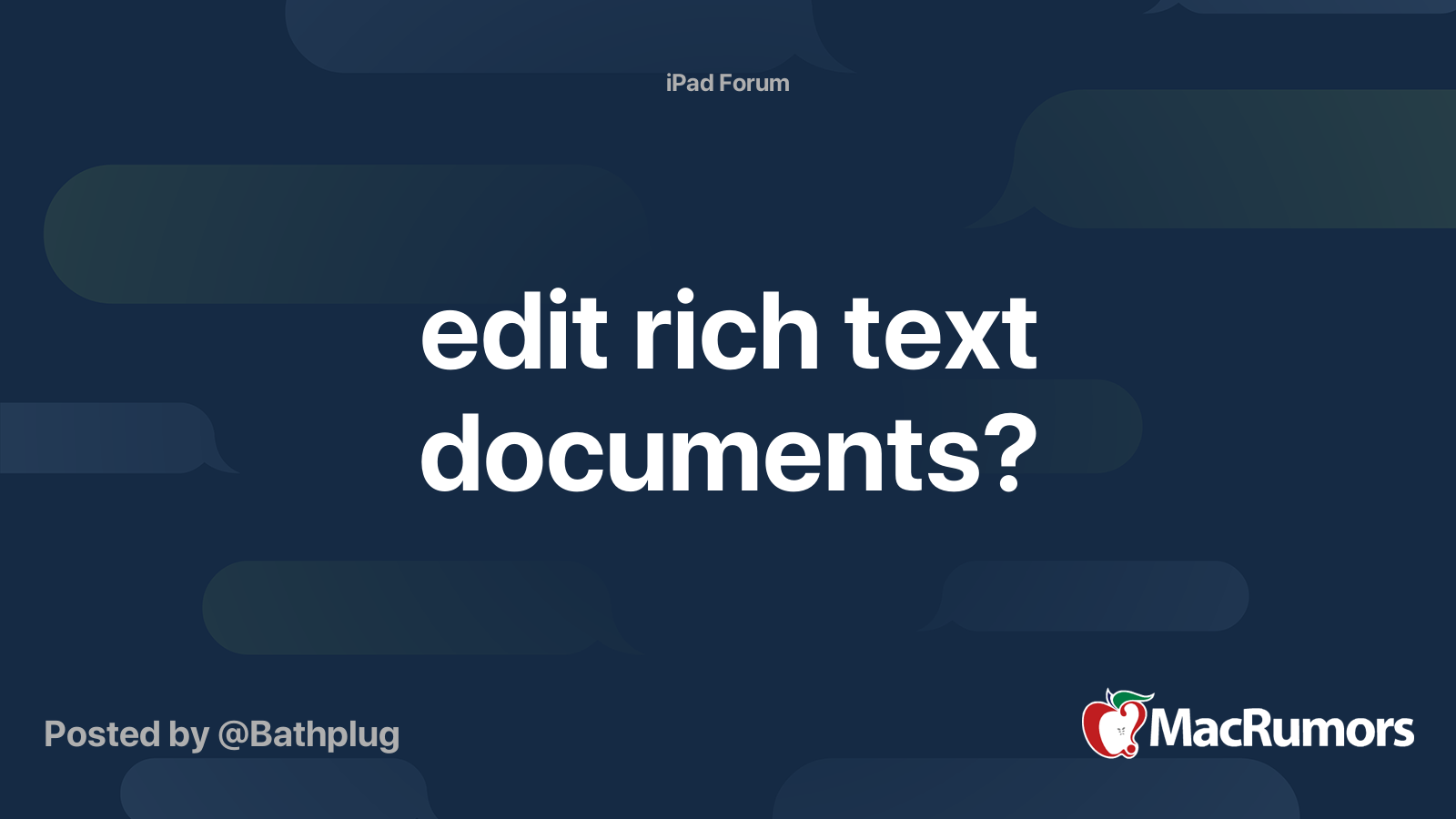 edit rich text documents? | MacRumors Forums