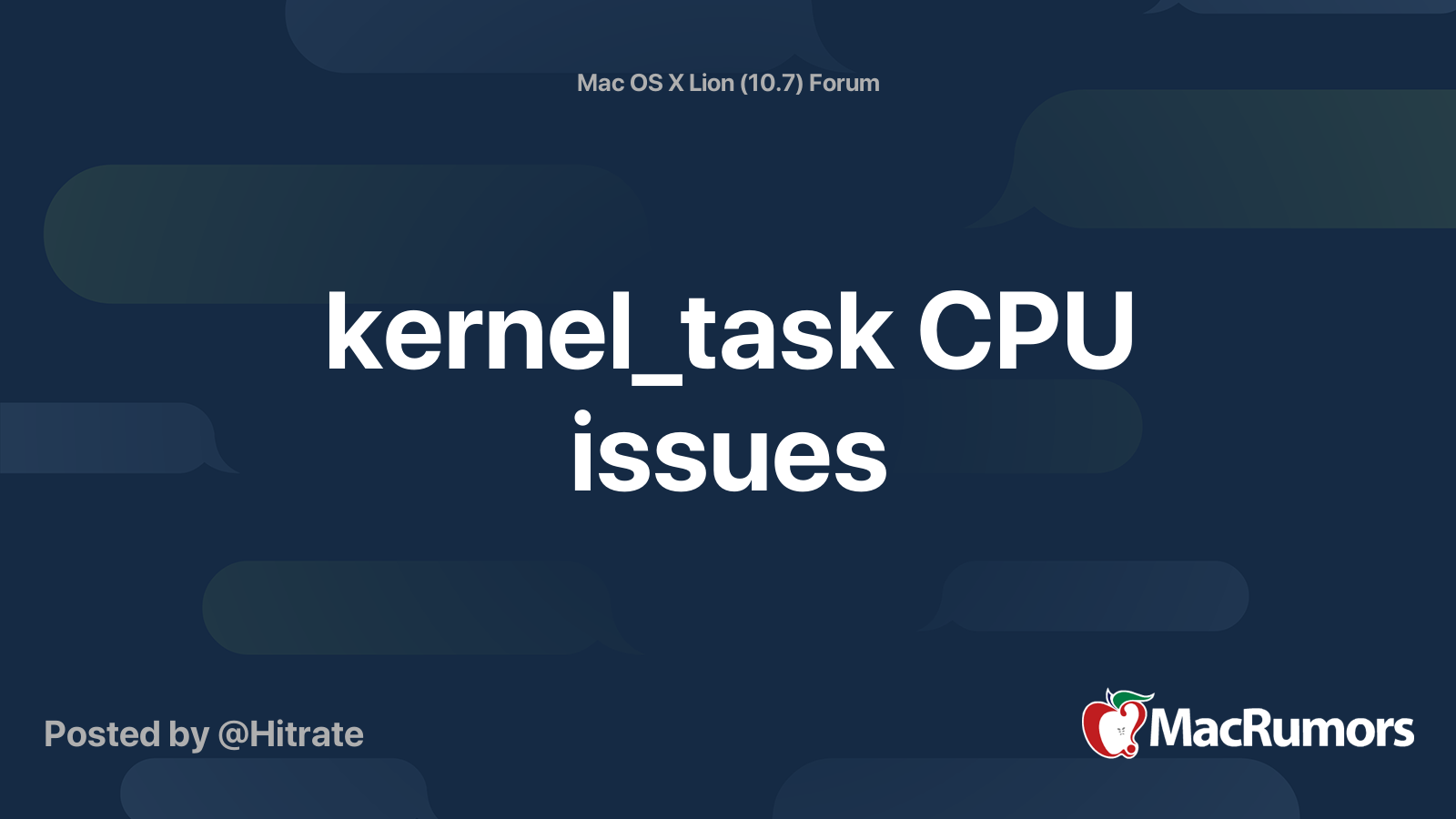 kernel_task CPU issues | MacRumors Forums