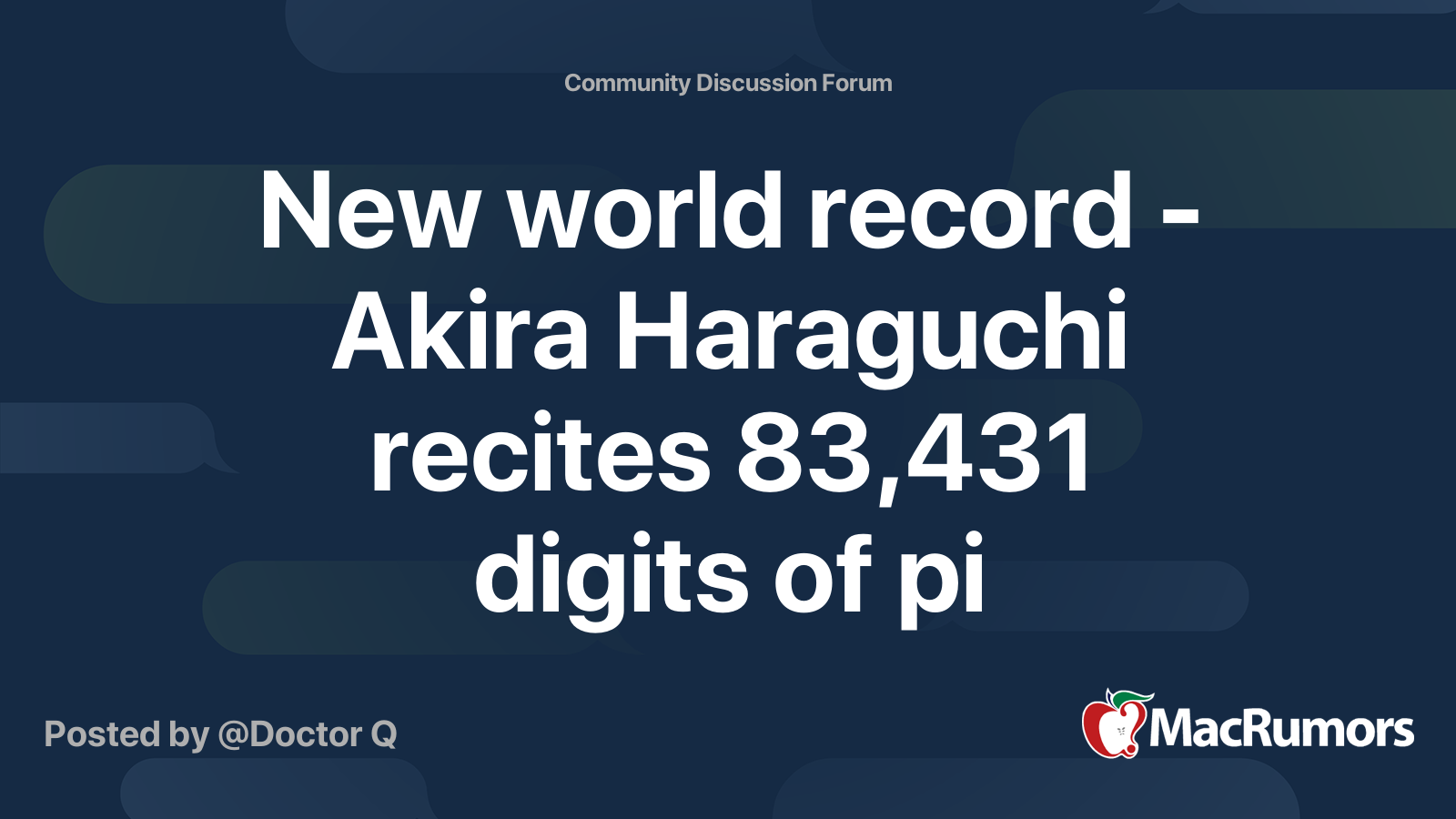 New world record - Akira Haraguchi recites 83,431 digits of pi ...