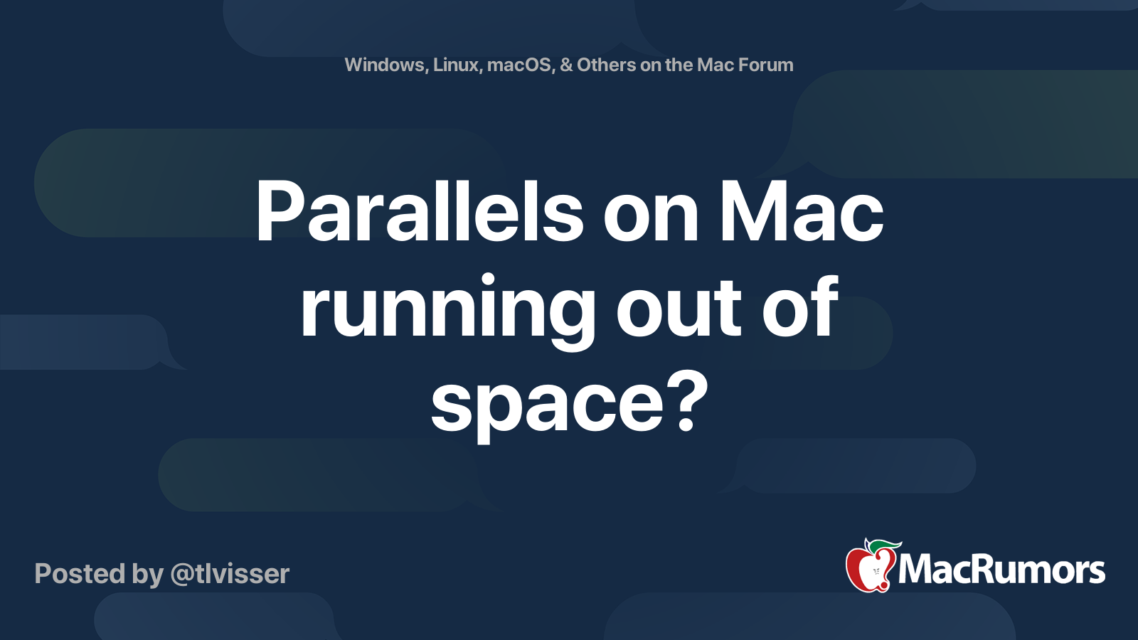 Parallels on Mac running out of space? | MacRumors Forums
