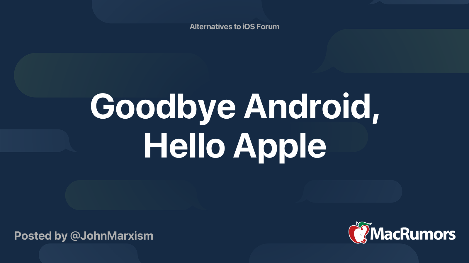 Goodbye Android, Hello Apple | MacRumors Forums