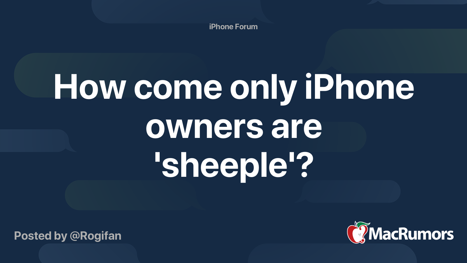 How come only iPhone owners are 'sheeple'? | MacRumors Forums
