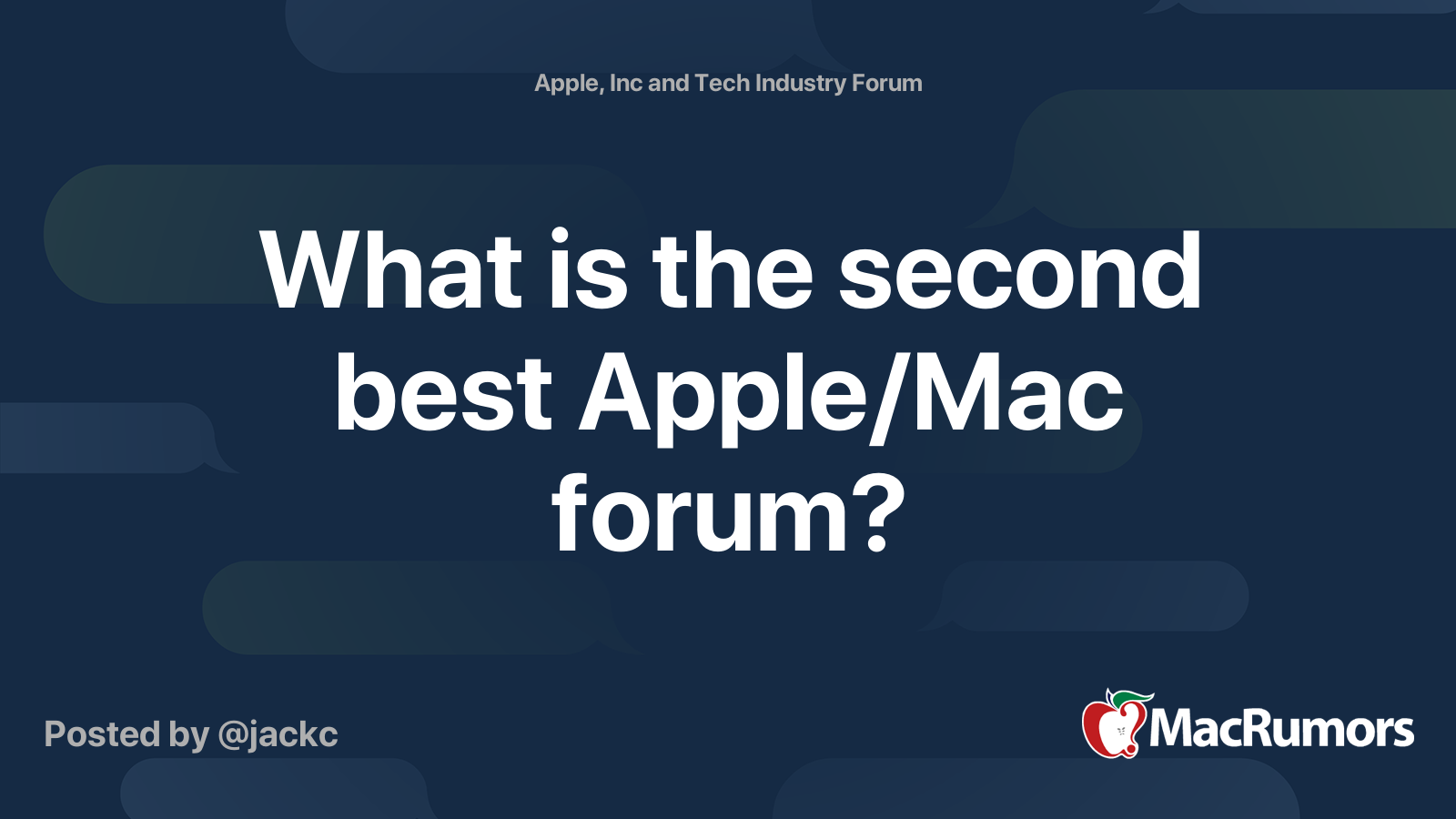 What is the second best Apple/Mac forum? | MacRumors Forums