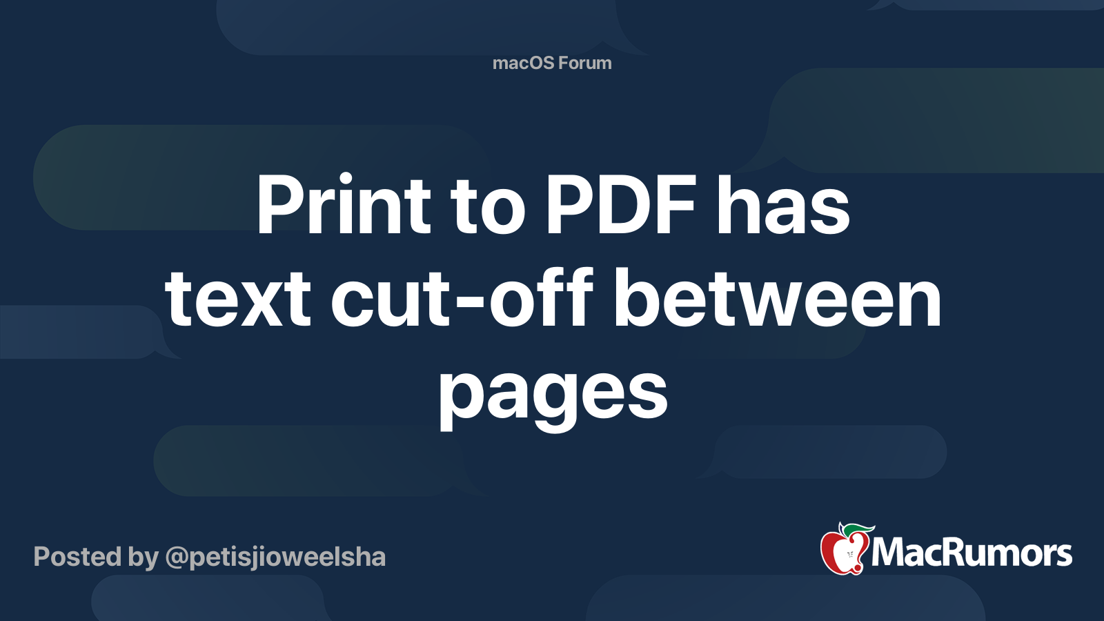 Print to PDF has text cut-off between pages | MacRumors Forums