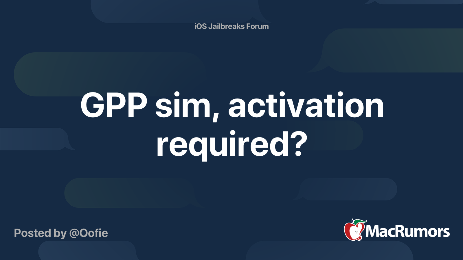 GPP sim, activation required? | MacRumors Forums