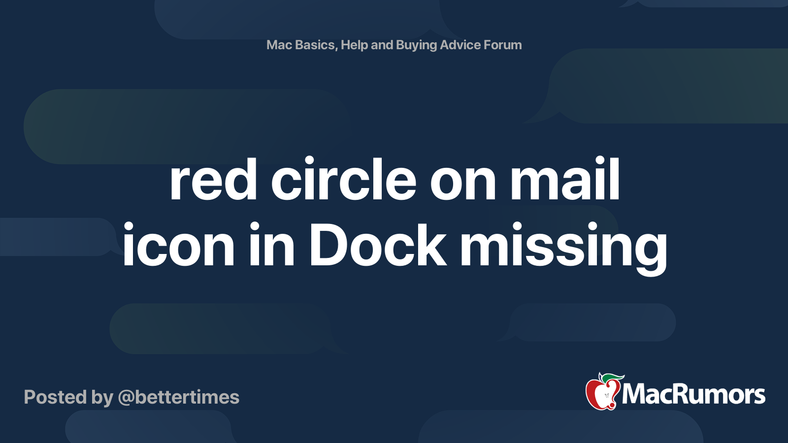 red circle on mail icon in Dock missing | MacRumors Forums