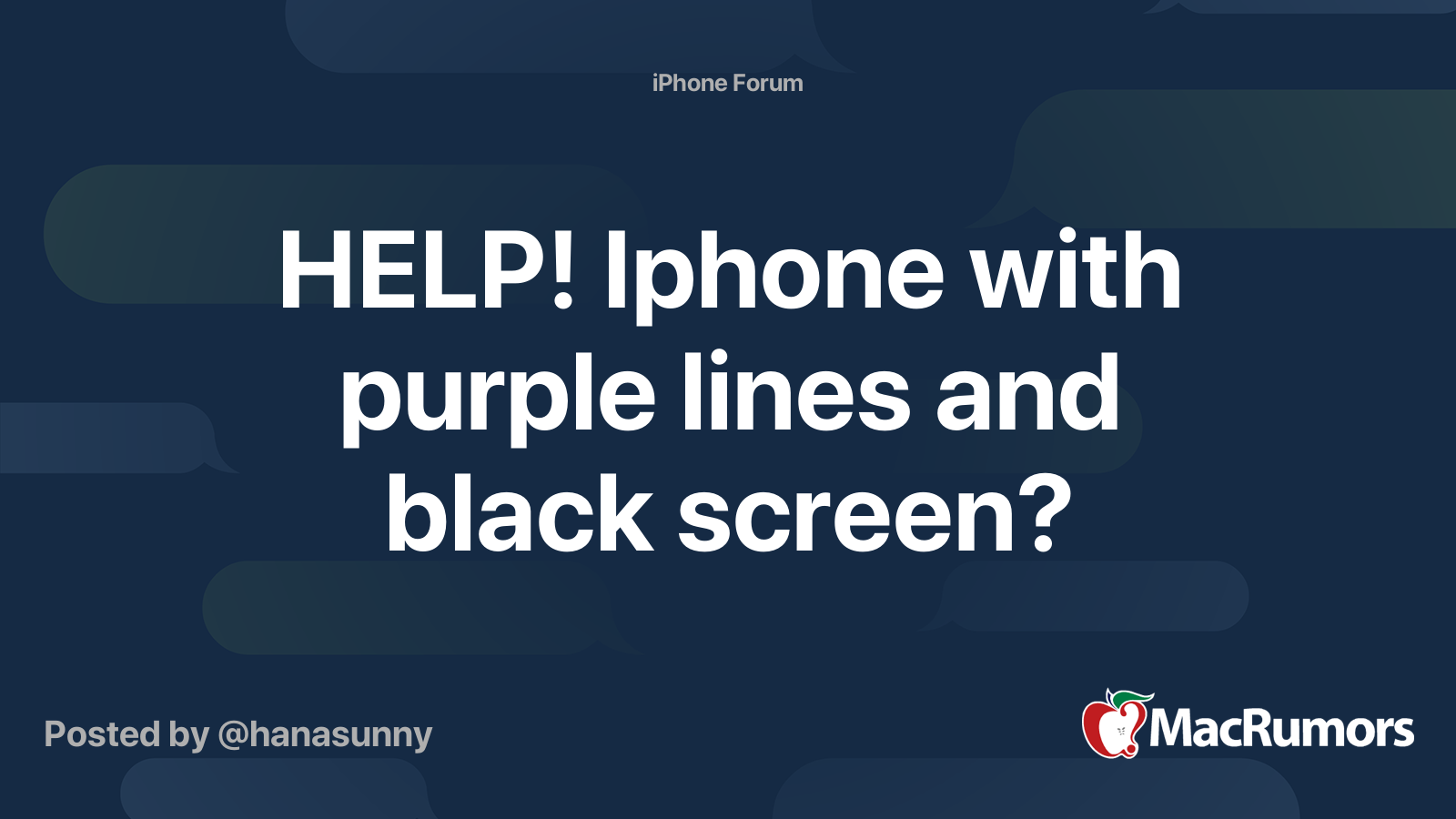 HELP! Iphone with purple lines and black screen? | MacRumors Forums