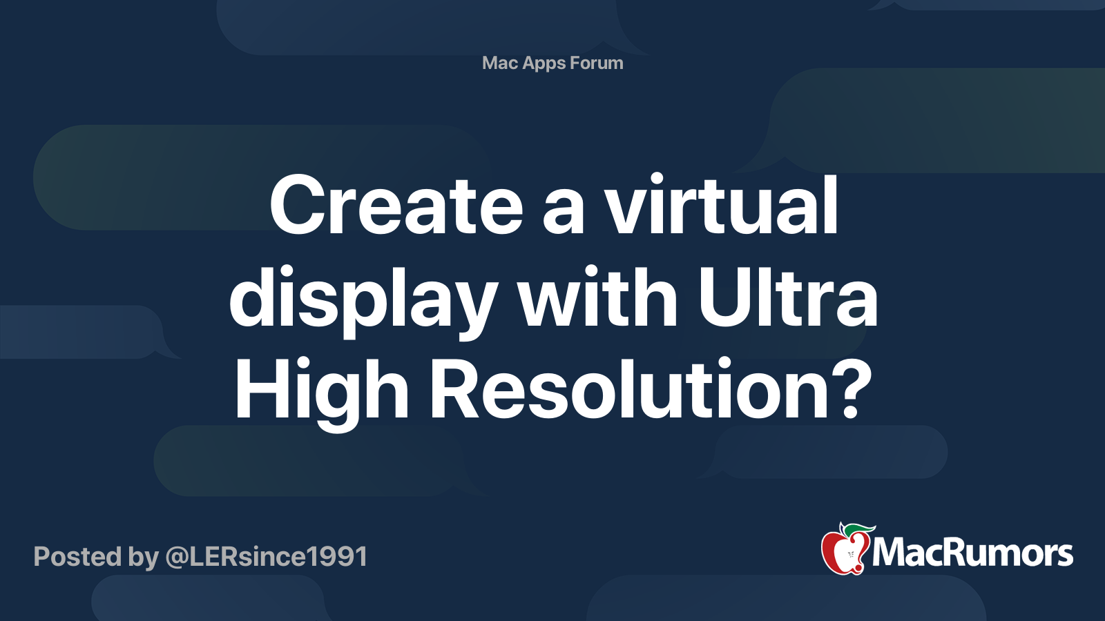 Create a virtual display with Ultra High Resolution? | MacRumors Forums