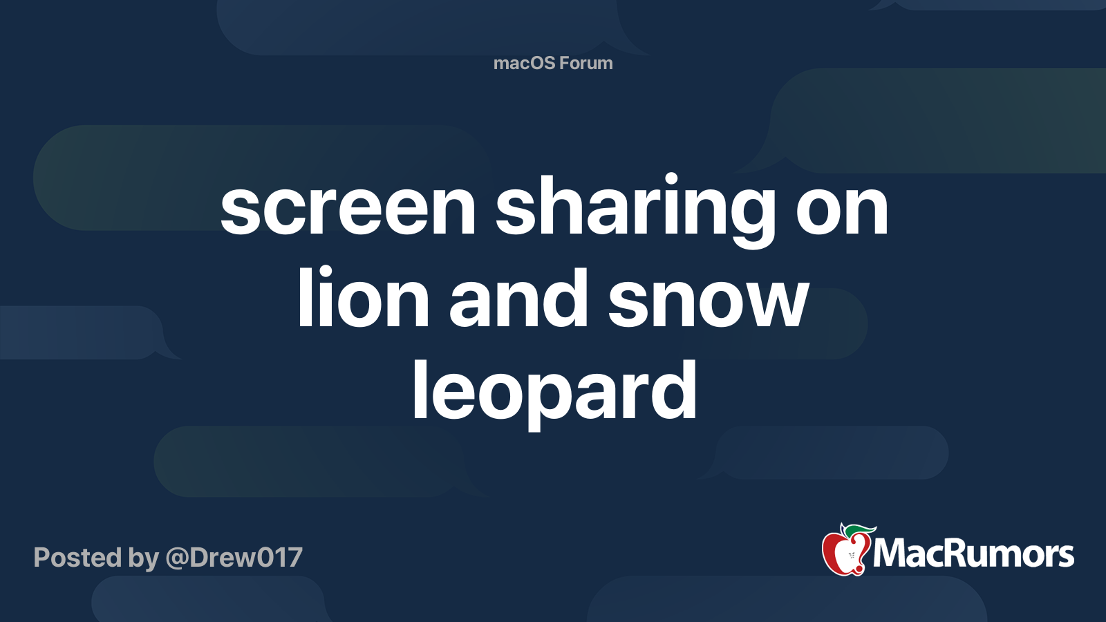 screen sharing on lion and snow leopard | MacRumors Forums