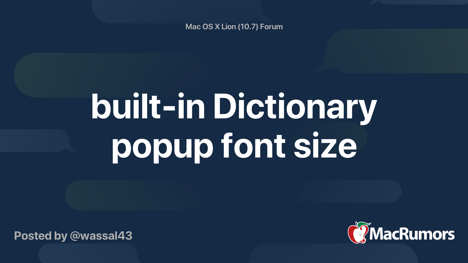 built-in Dictionary popup font size | MacRumors Forums