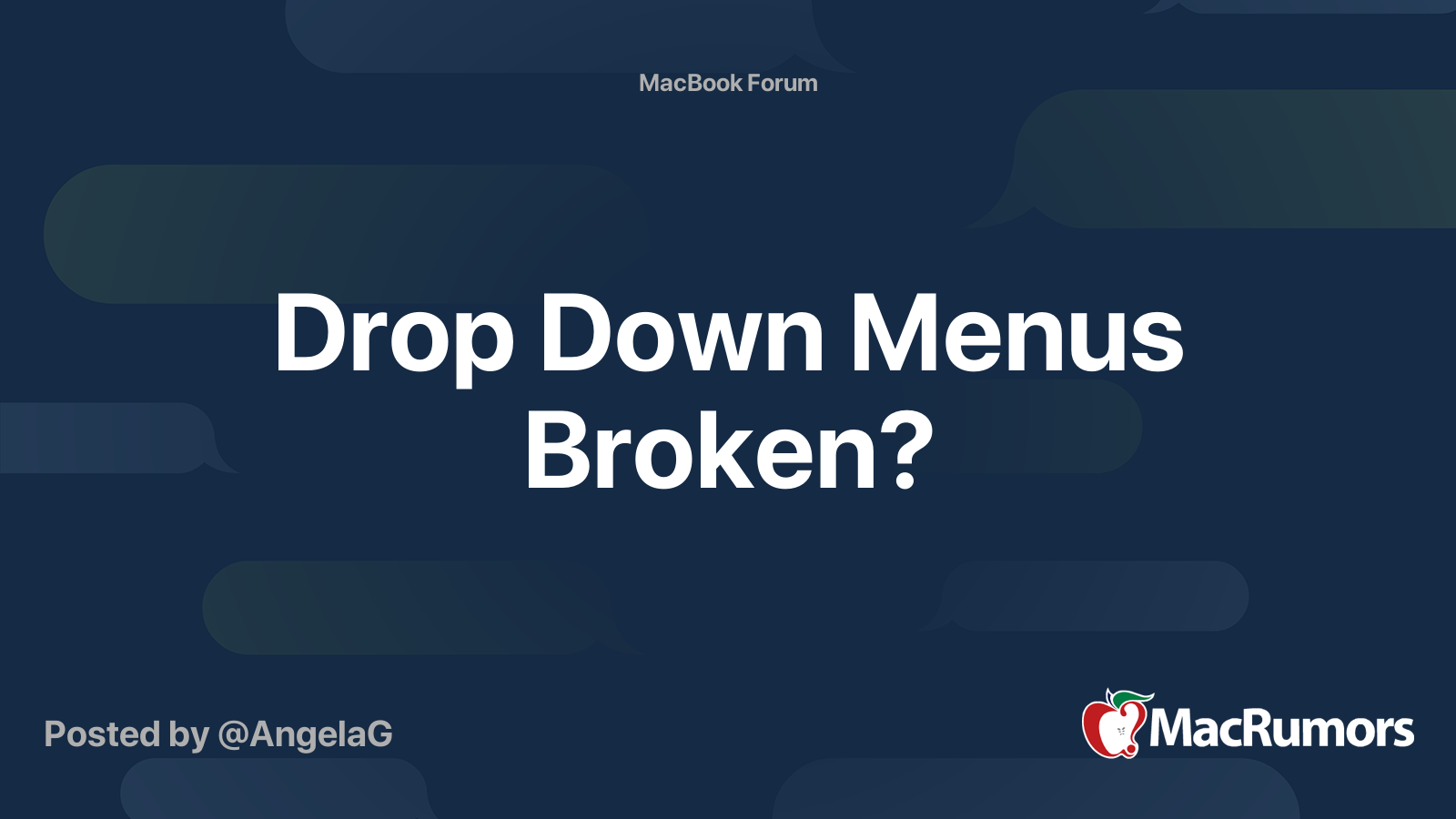 Drop Down Menus Broken? | MacRumors Forums