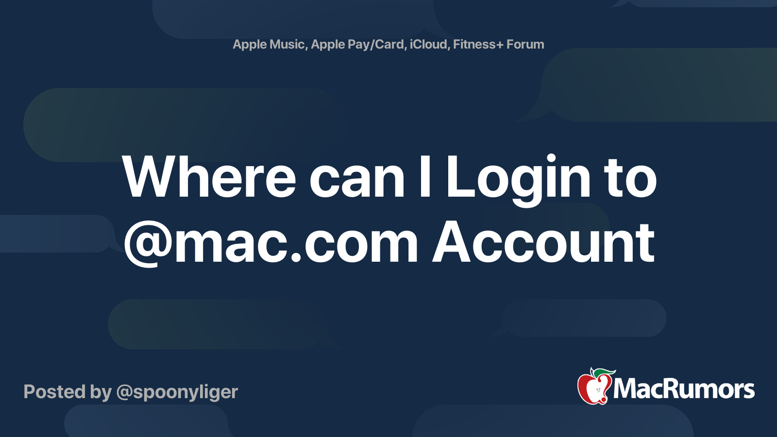 Where can I Login to @mac.com Account | MacRumors Forums