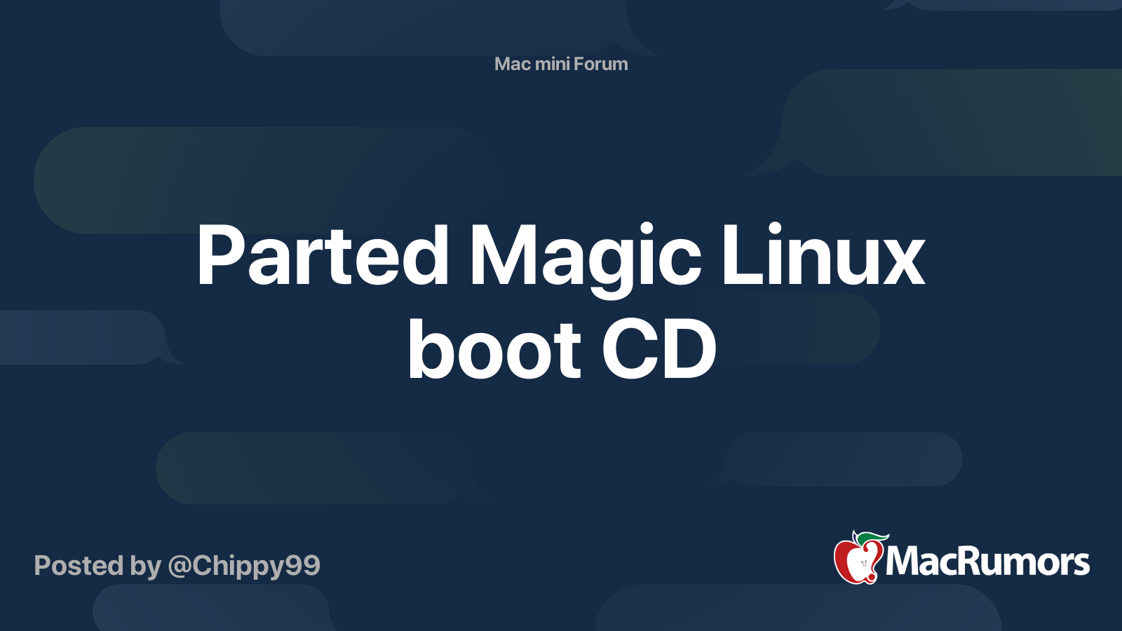 Parted Magic Linux boot CD | MacRumors Forums