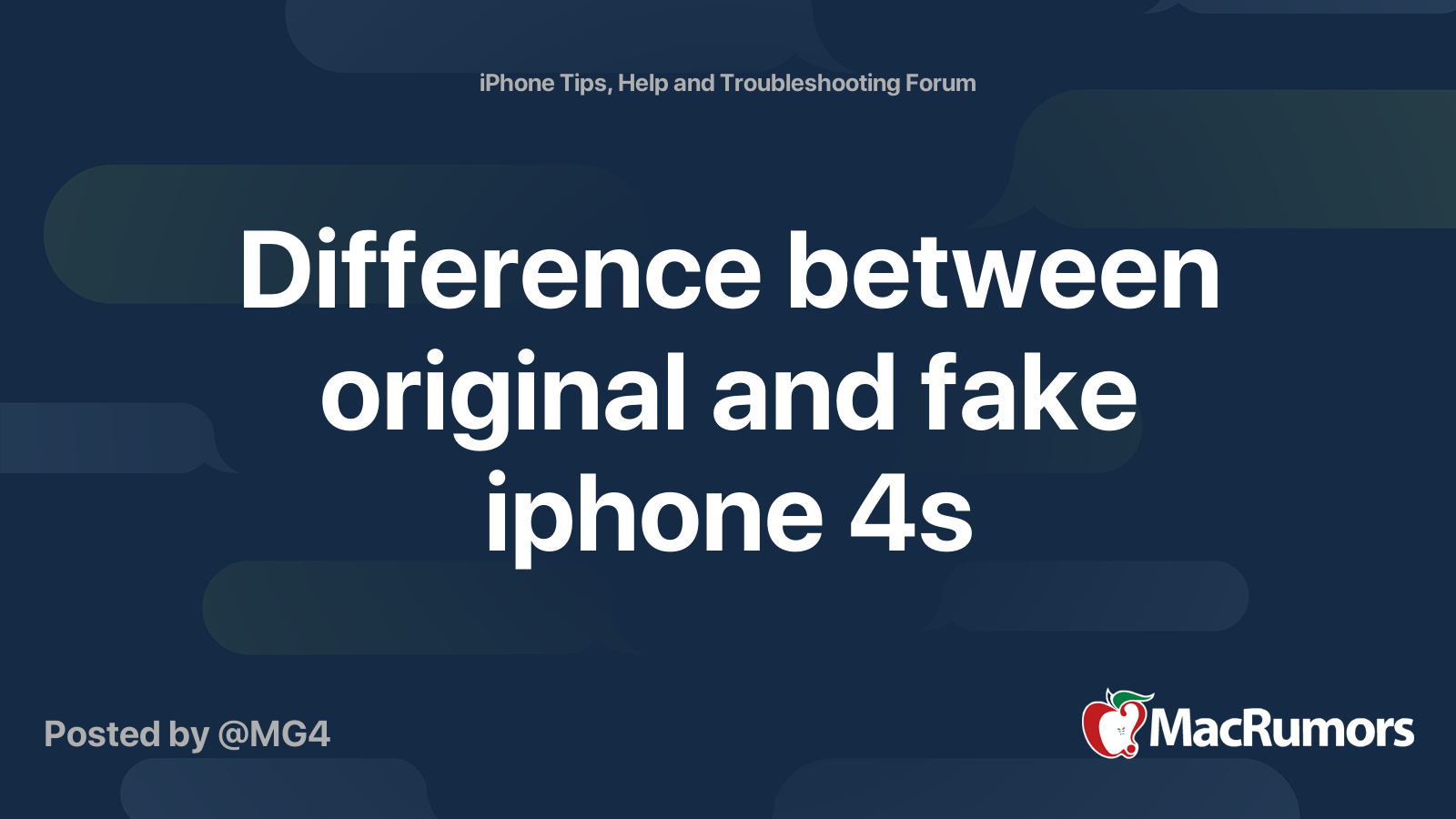 Difference between original and fake iphone 4s | MacRumors Forums
