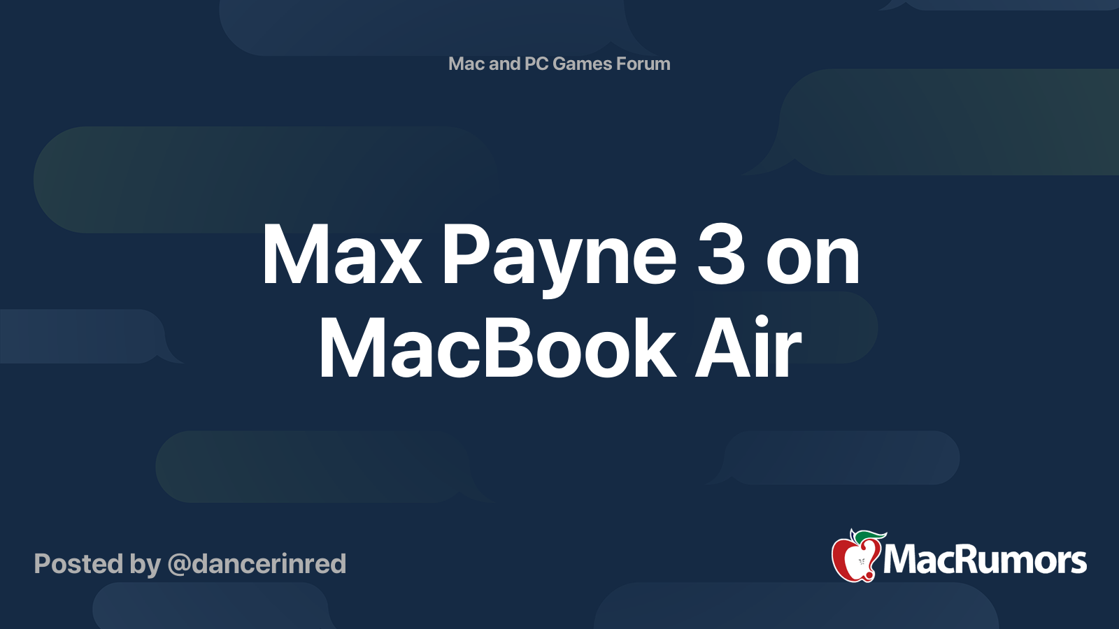 Max Payne 3 on MacBook Air | MacRumors Forums