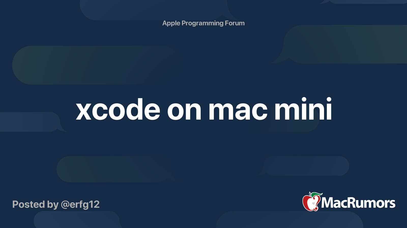 xcode on mac mini | MacRumors Forums
