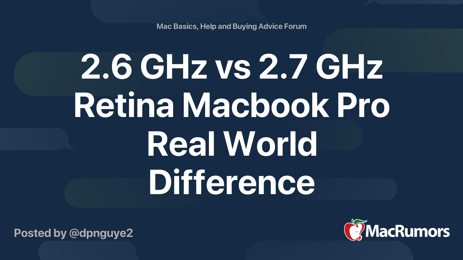 2.6 GHz vs 2.7 GHz Retina Macbook Pro Real World Difference | MacRumors ...