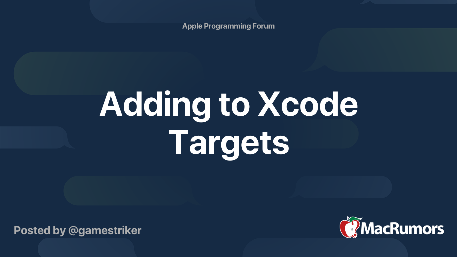 Adding to Xcode Targets | MacRumors Forums