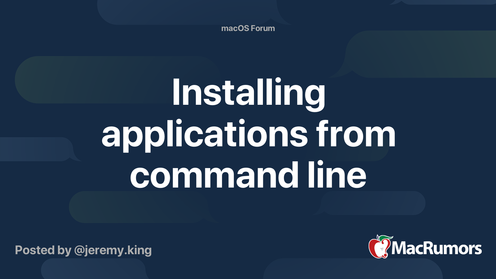 Installing Applications From Command Line Macrumors Forums 