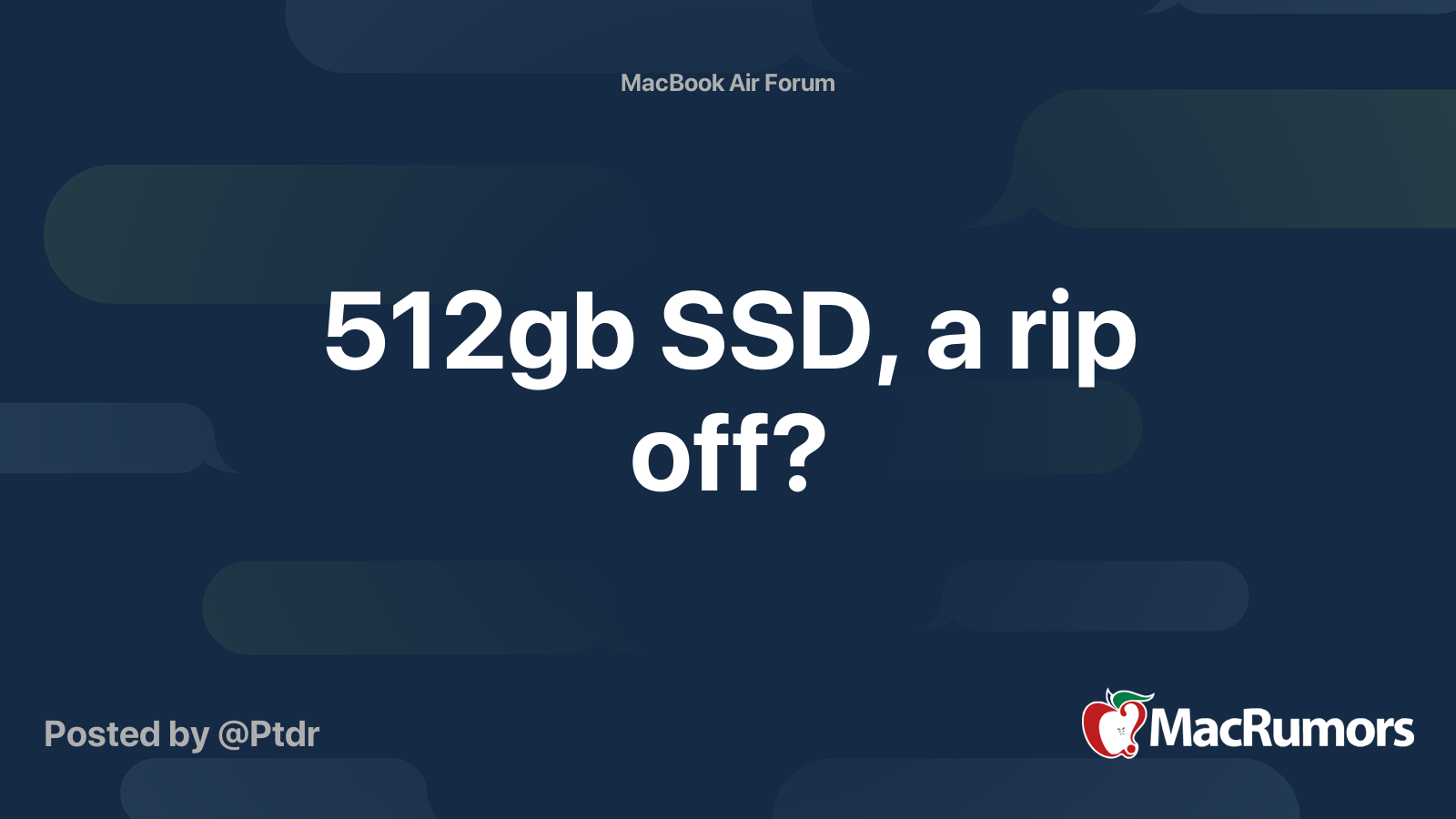 512gb SSD, a rip off? | MacRumors Forums