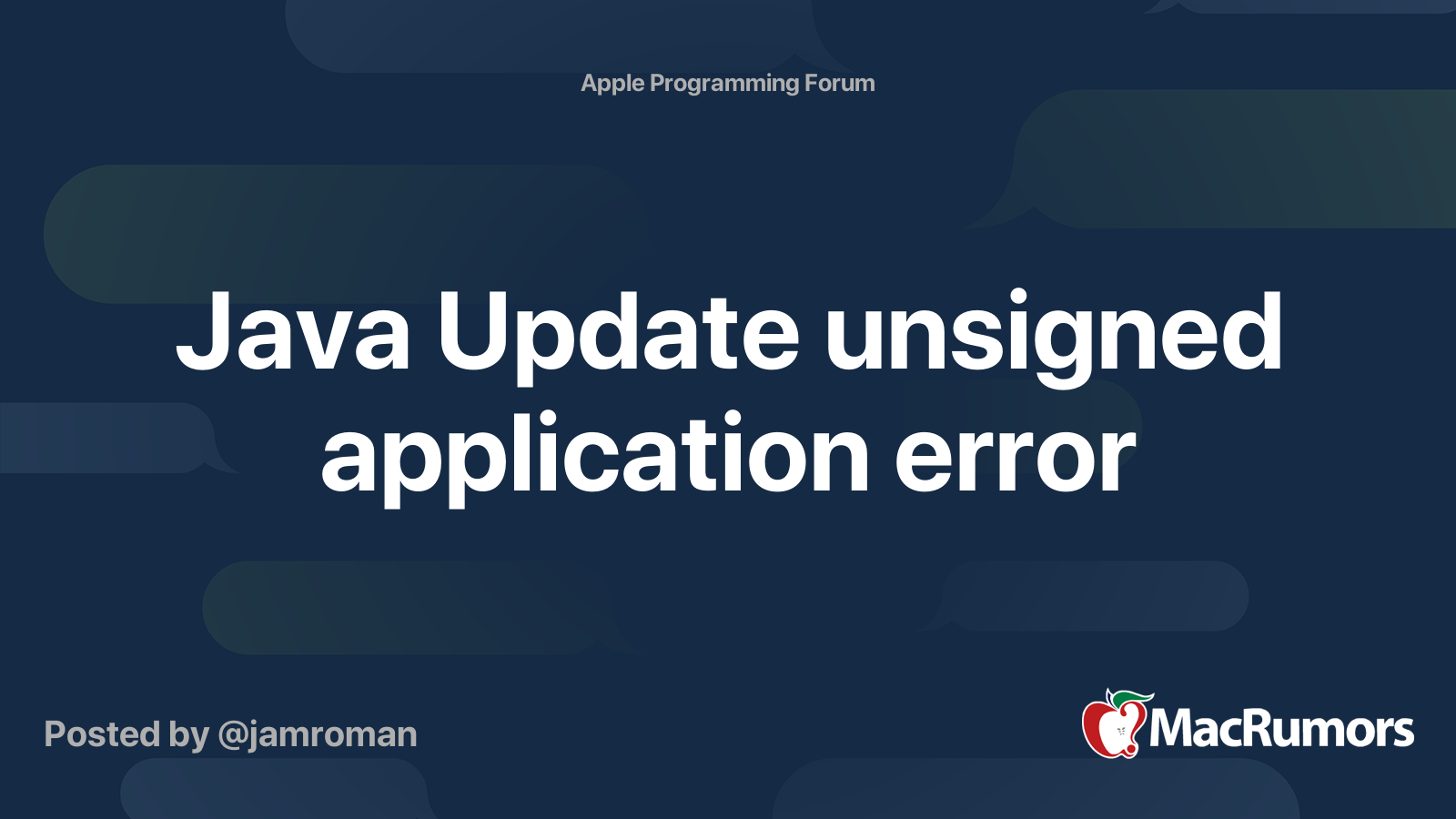 Java Update Unsigned Application Error Macrumors Forums 4271
