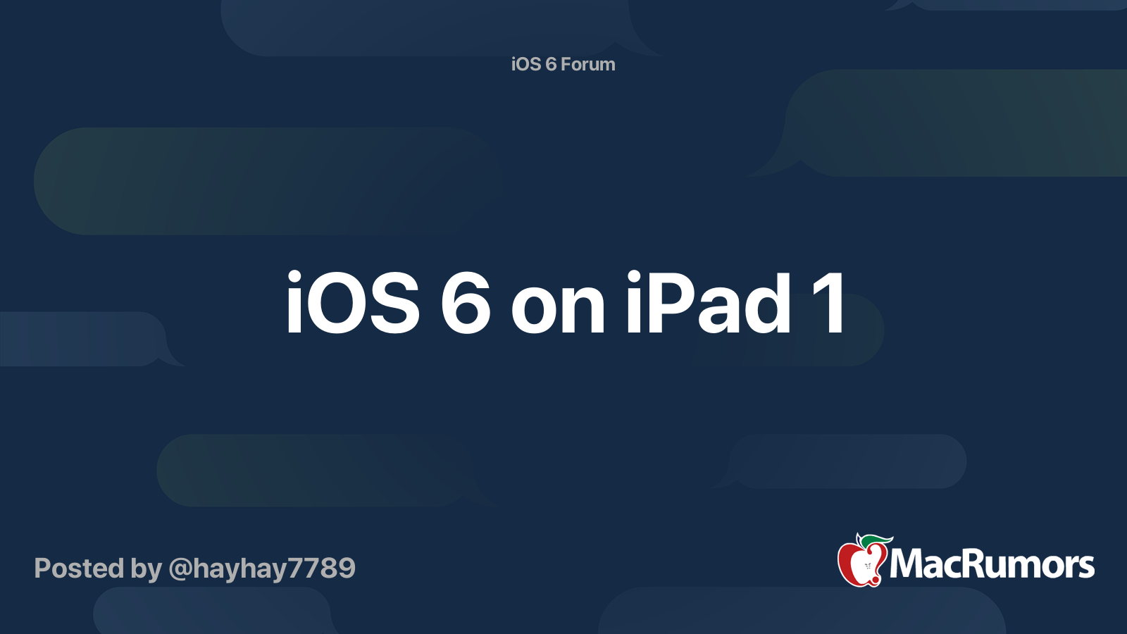 iOS 6 on iPad 1 | MacRumors Forums