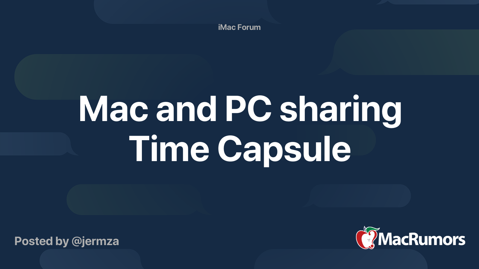Mac and PC sharing Time Capsule | MacRumors Forums