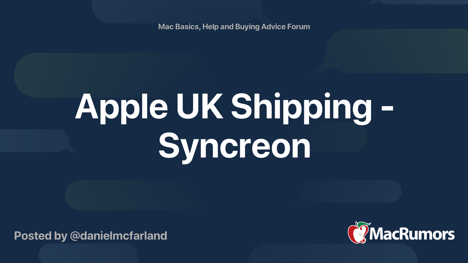 Apple UK Shipping - Syncreon | MacRumors Forums