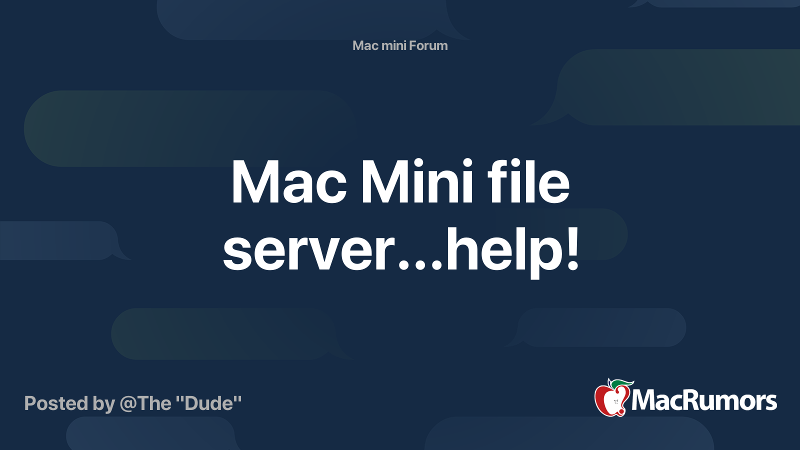Mac Mini file server...help! | MacRumors Forums