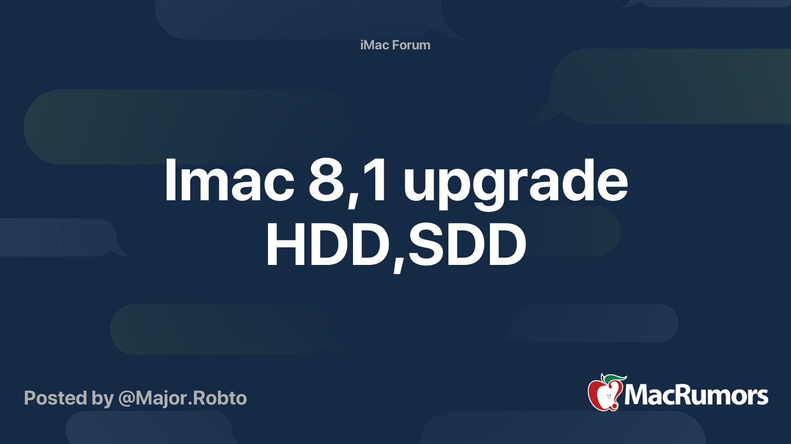 Imac 8,1 upgrade HDD,SDD | MacRumors Forums